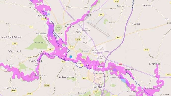 Carte interactive des zones inondables