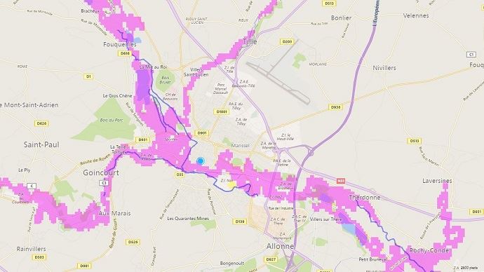 Carte interactive des zones inondables