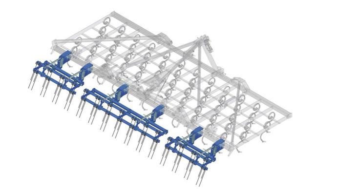 Carré monte une herse peigne double sur son vibroculteur